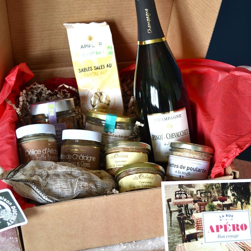 Our Champagne French gourmet Gift box: enjoy a grand apéro with Champagne!